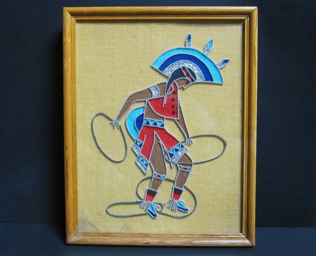 Native American Female Hoop Dancer Felt Art Jewelry Picture OOAK - Etsy