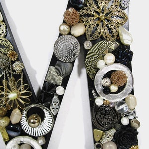 Jeweled Wooden Letter M Handcrafted With Upcycled and Vintage Jewelry ...