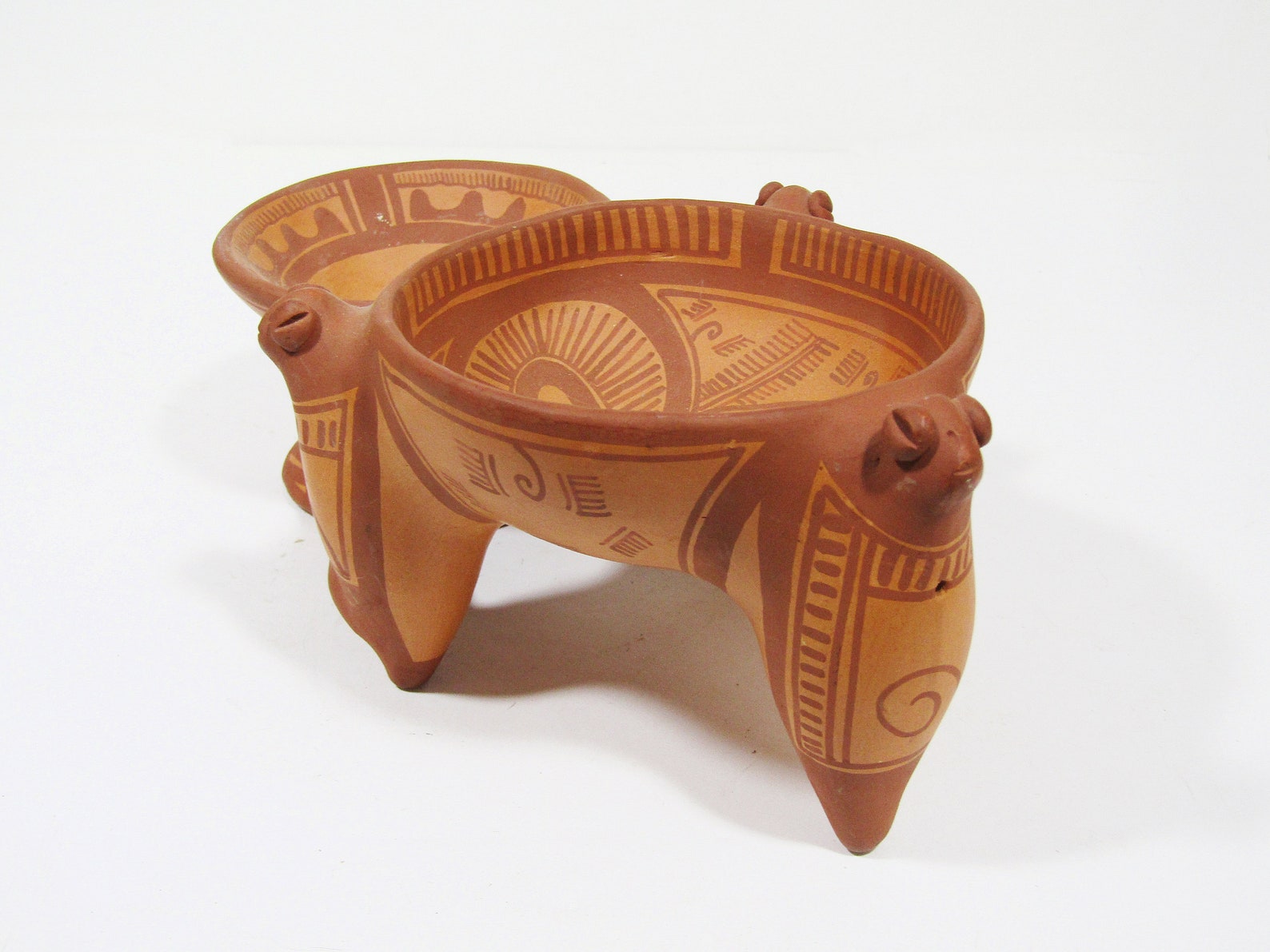 Mayan Fertility Ritual Double Rattle Bowl Sculpture - Unique Terra ...