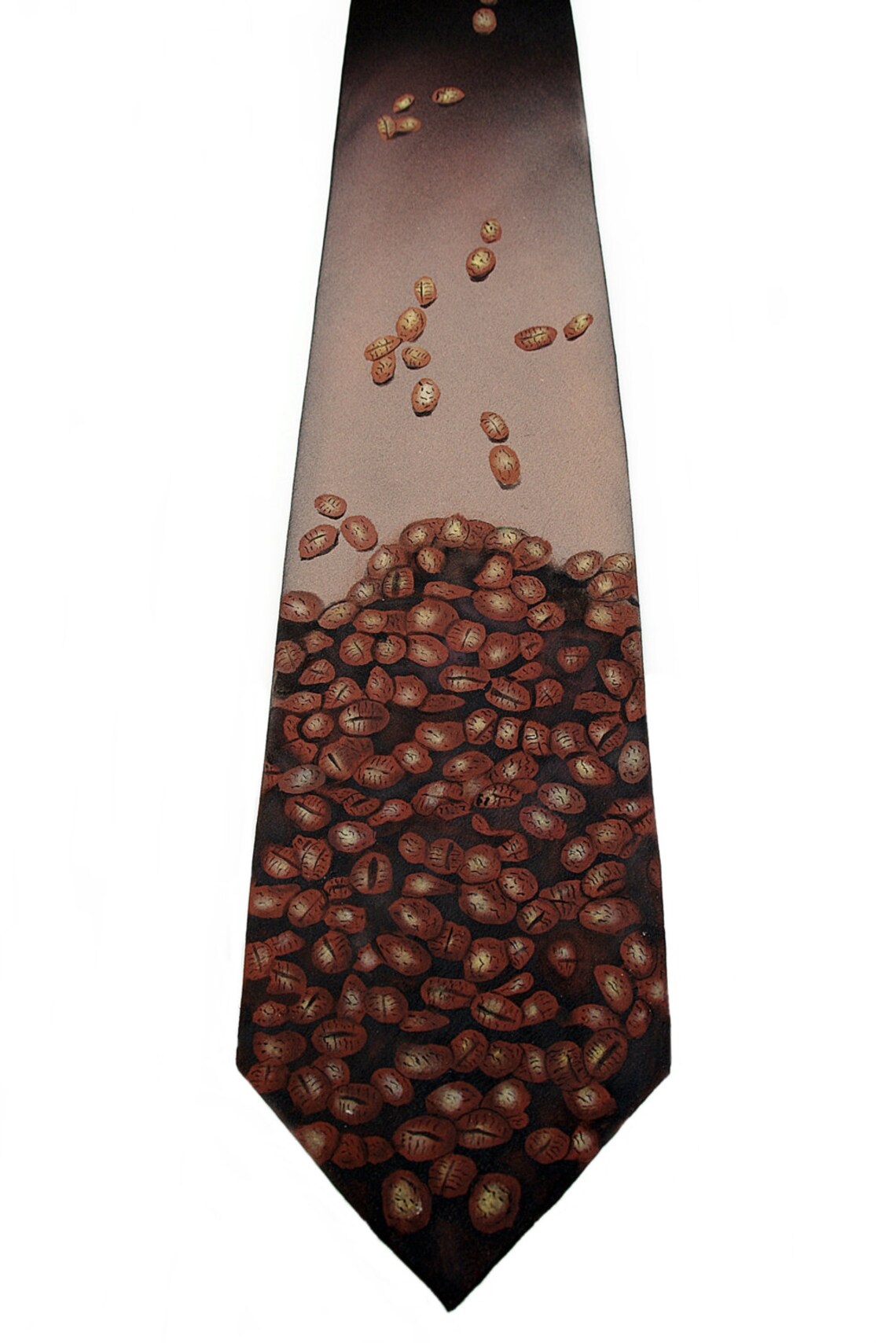Coffee Beans Hand Painted Men Silk Necktie Novelty Art Neck Tie - Last ...