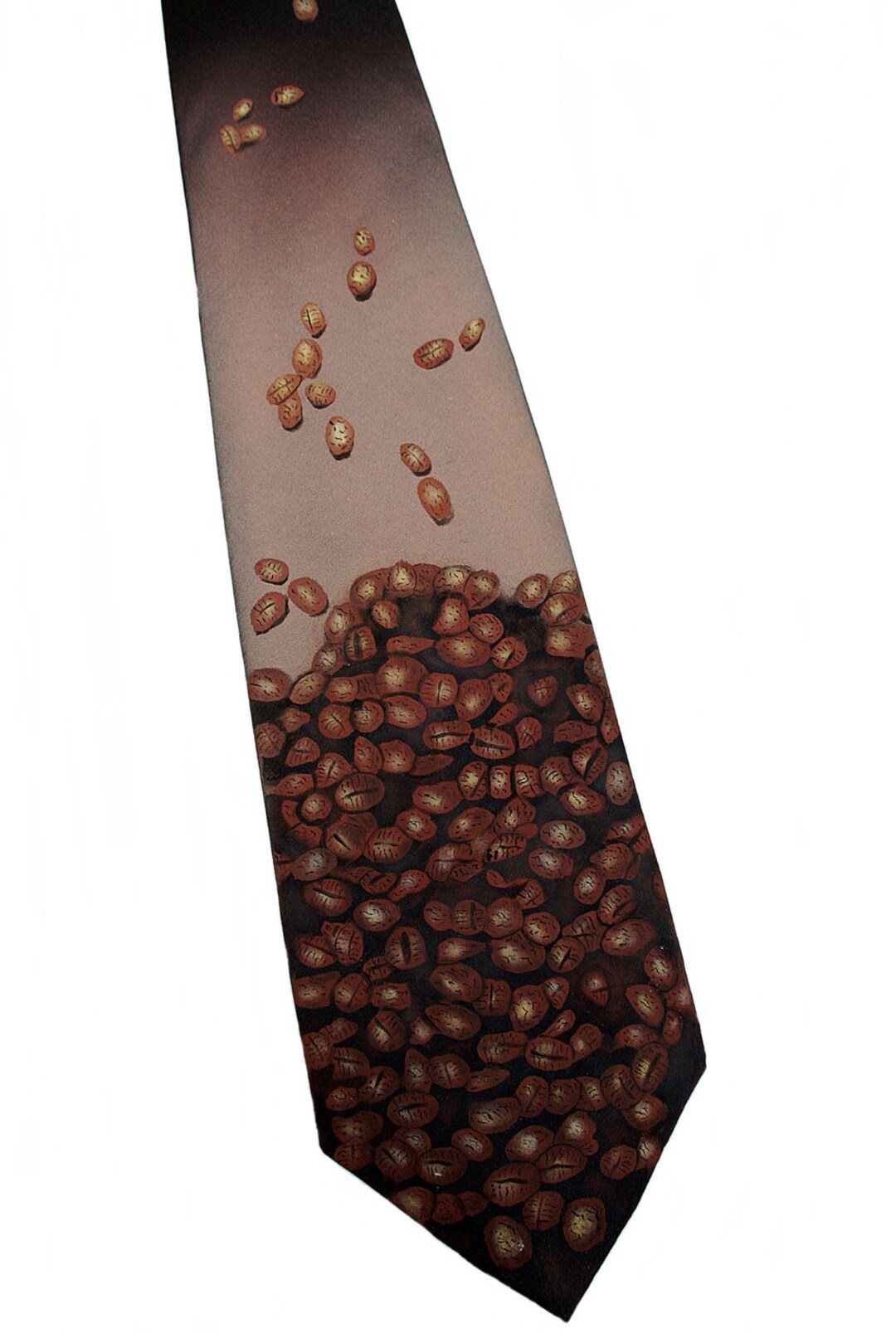 Coffee Beans Hand Painted Men Silk Necktie Novelty Art Neck Tie - Last ...
