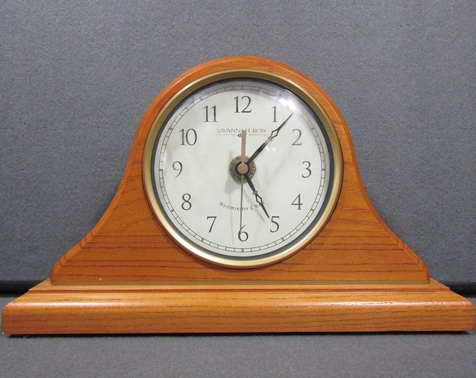 Elegant SAVANNAH ROW Westminster Chime Mantel Clock Solid Wood, Battery ...