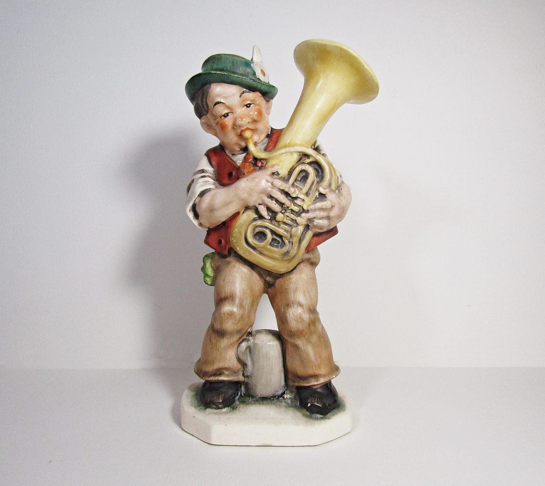 Vintage 1940s Friedel Germany Hand-painted Ceramic Tuba Player Figurine ...