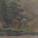 Horses and People, Original English Color Stone Lithograph Antique ...
