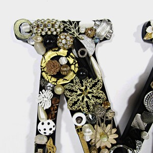 Jeweled Wooden Letter M Handcrafted With Upcycled and Vintage Jewelry ...