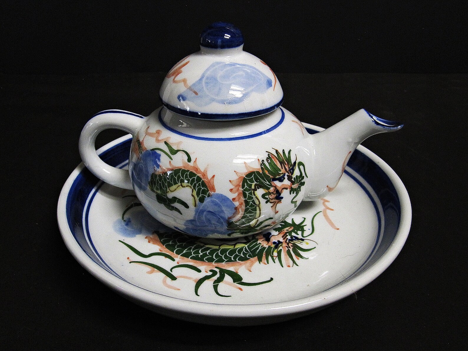 Old Hand Painted Three Clawed Dragon Chinese Teapot with | Etsy