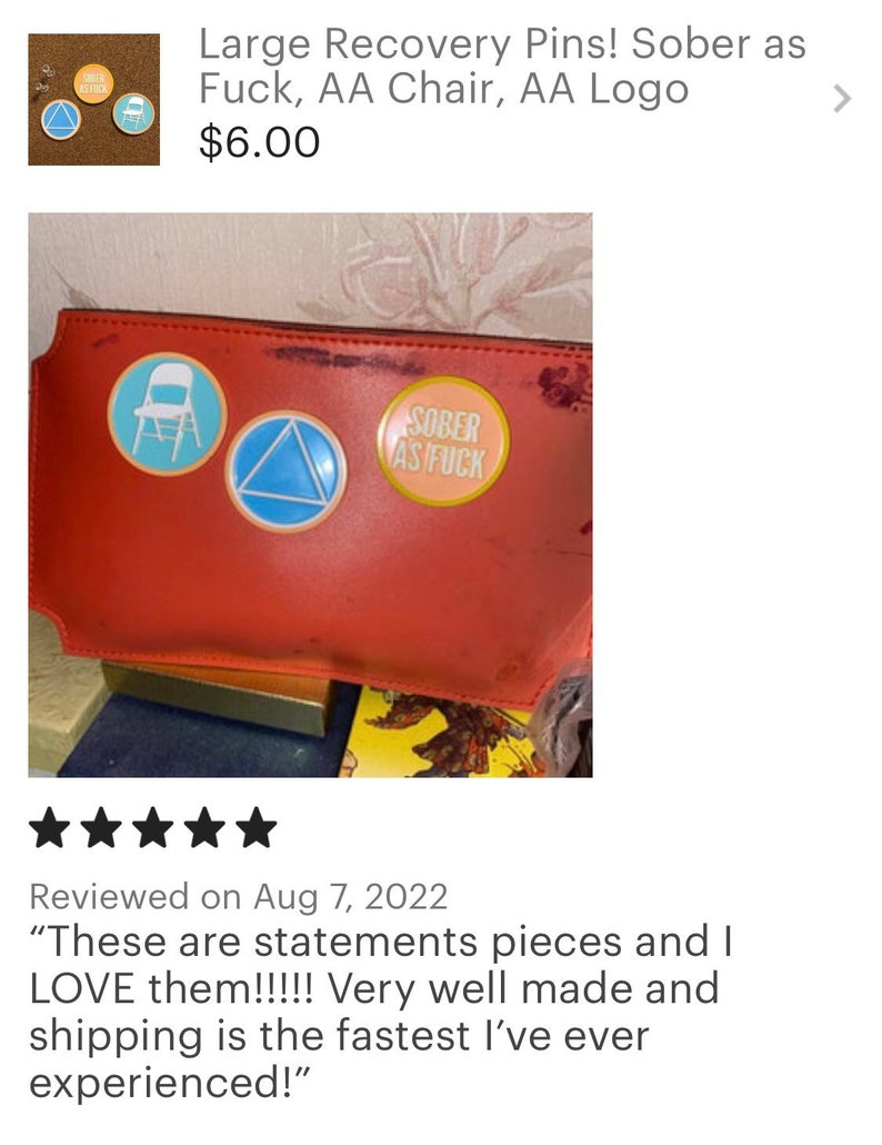 Large Recovery Pins Sober As Fuck Aa Chair Aa Logo Enamel Etsy