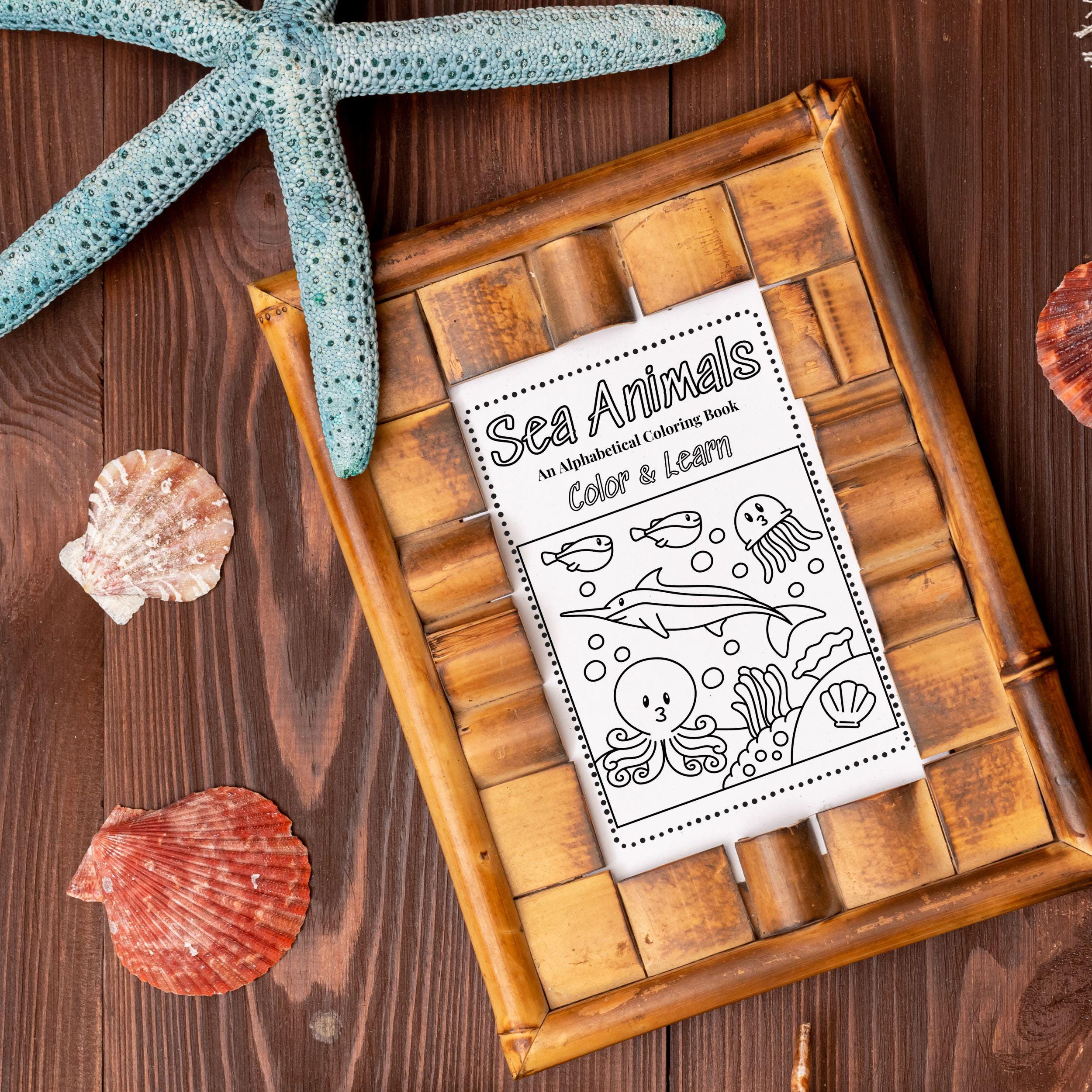 Sea Animals - an Alphabetical Coloring Book - Color and Learn - 45 Page ...