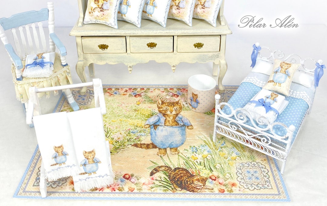 Tom Kitten Miniature Rug, Beatrix Potter Carpet, Baby Nursery Carpet ...
