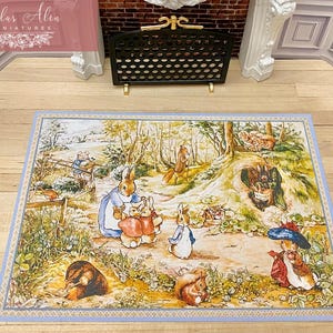 Miniature Peter Rabbit Family Rug, Beatrix Potter Nursery Carpet ...
