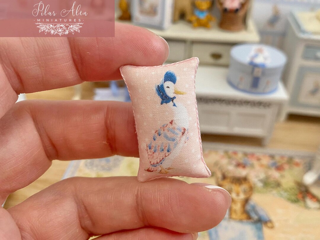 Beatrix Potter Dollhouse Pillow, Jemima Puddle-duck Nursery Cushion, 1: ...