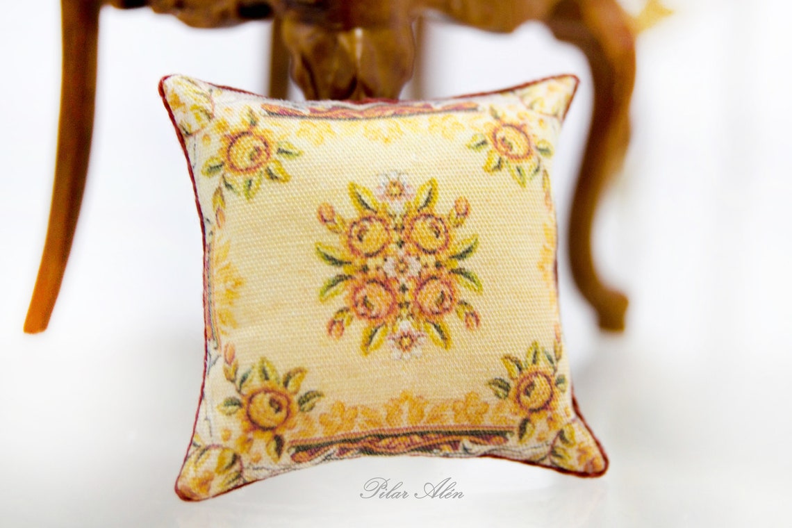 Yellow Victorian Pillow Roses and Floral Cushion Victorian - Etsy