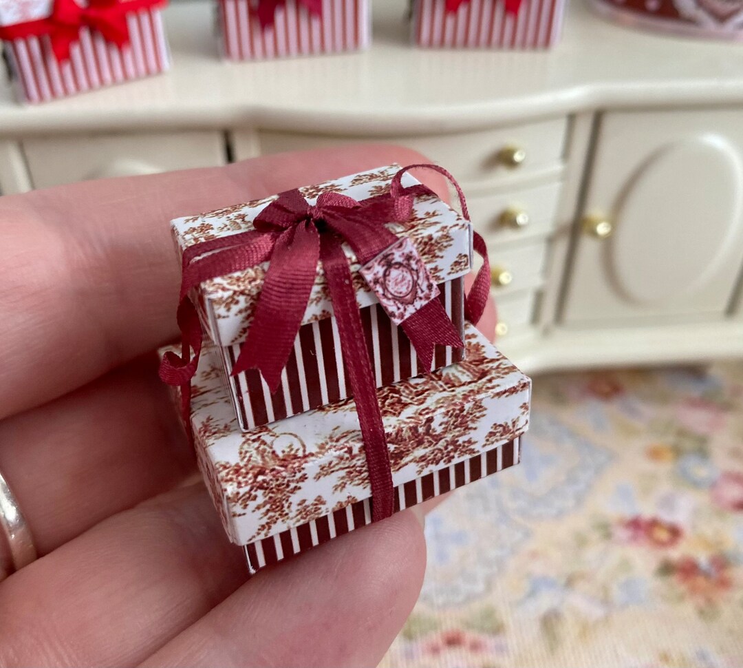 Red Toile De Jouy Boxes, Gift Boxes, French Decor, Gift for Woman ...