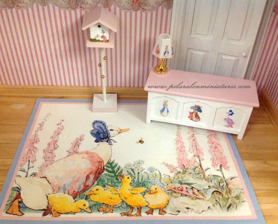 Jemima Puddle Duck Carpet, Beatrix Potter Rug, Baby Nursery Carpet, for ...