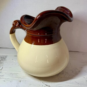 Vintage Mccoy Water Pitcher and Bowl Brown Tan - Etsy