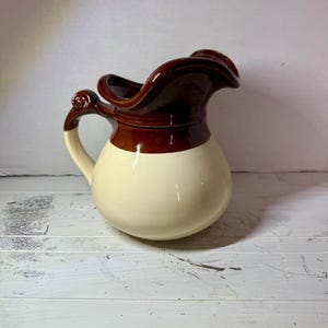 Vintage Mccoy Water Pitcher and Bowl Brown Tan - Etsy