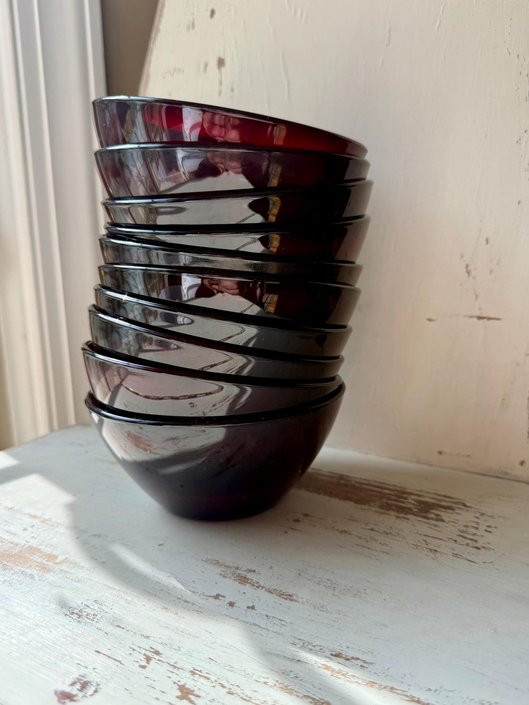 Vintage ARC France Ruby Red Bowls Set of 8 Perfect Condition - Etsy