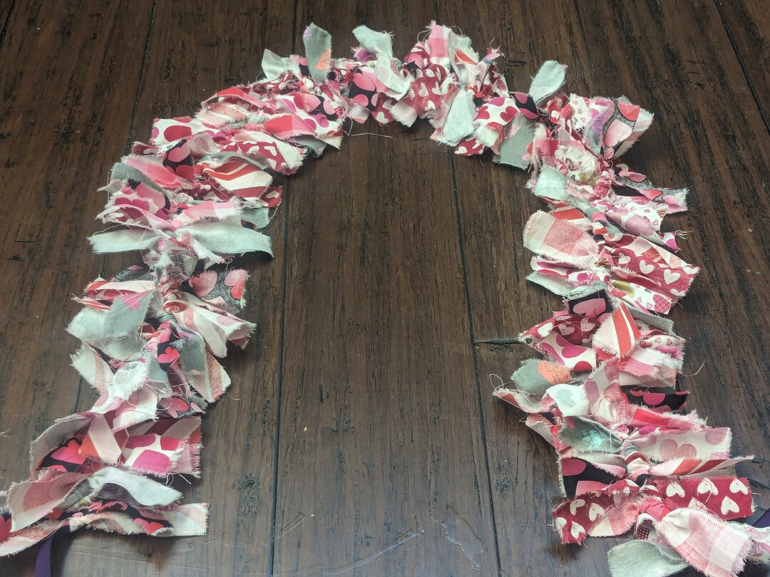 5' Valentines Rag Garland for Mantle Valentine Decor Garland Valentines ...