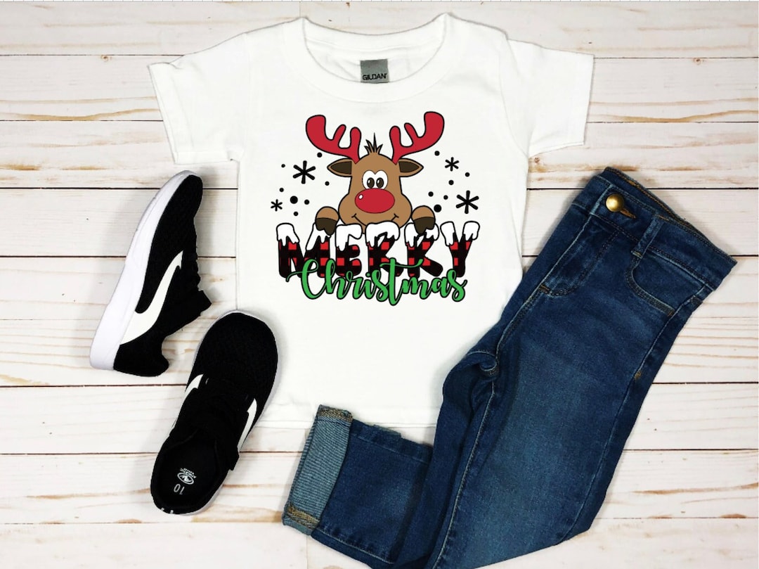 Reindeer Kids Personalized Christmas Name Shirt Christmas T-shirt ...