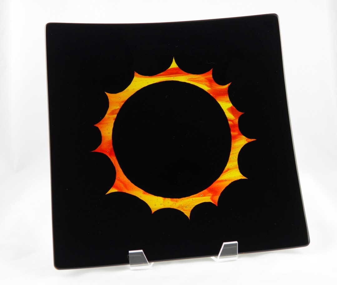 Solar Eclipse Platter of Sun’s Corona Around Black Moon, Square ...