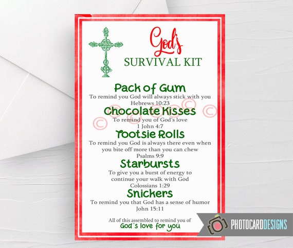 Gods SURVIVAL Kit Church Tag Survival Kit Printable - Etsy
