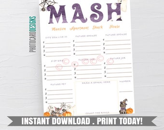Printable Mash Game - Etsy