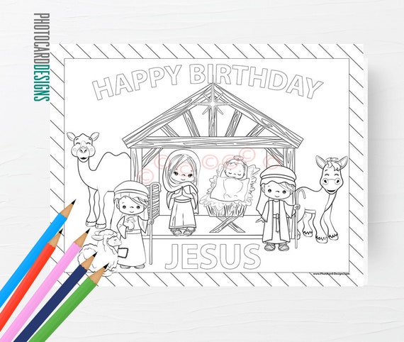 Happy Birthday Jesus Coloring Pages