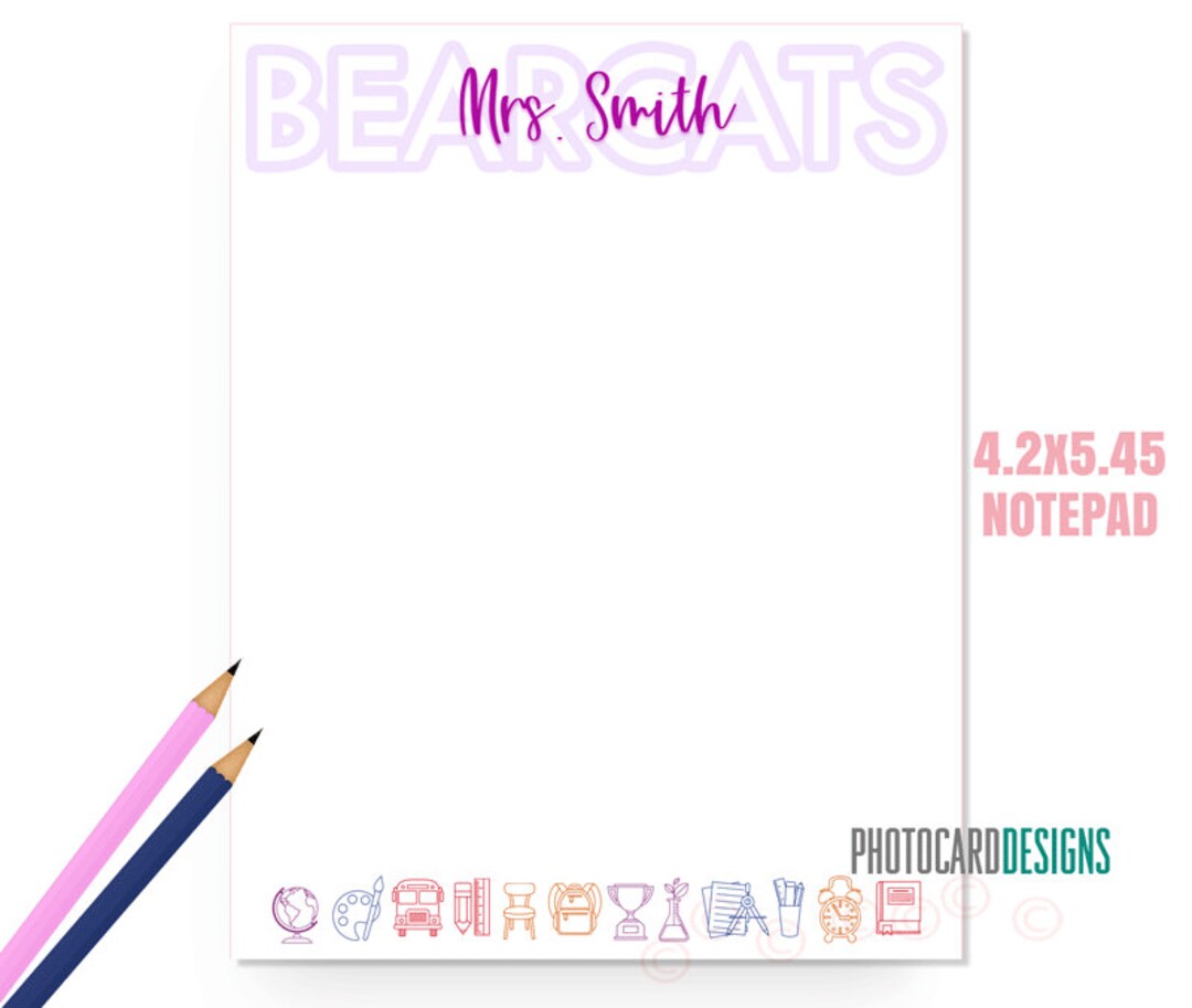 Teacher Notepad, School Notepad, Personalized Notepad, Tear off Notepad ...