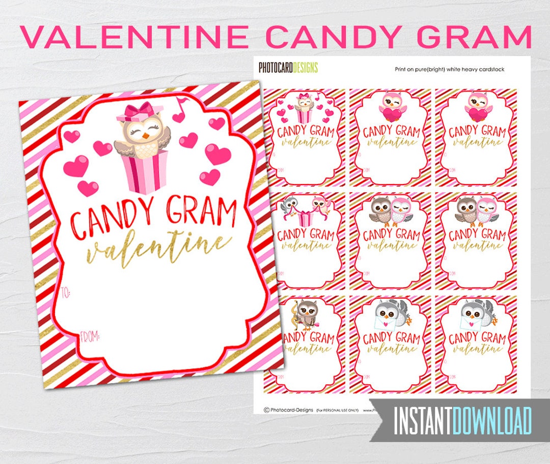 Valentine Candy Gram, Owl Valentines, School Valentines, Owl Candy Gram ...