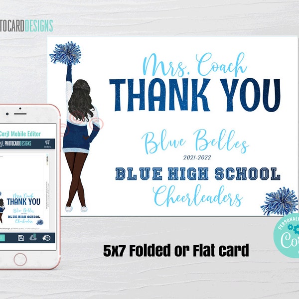 Cheer Coach Thank You Card - Etsy