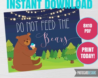 Do Not Feed Bears Sign - Etsy