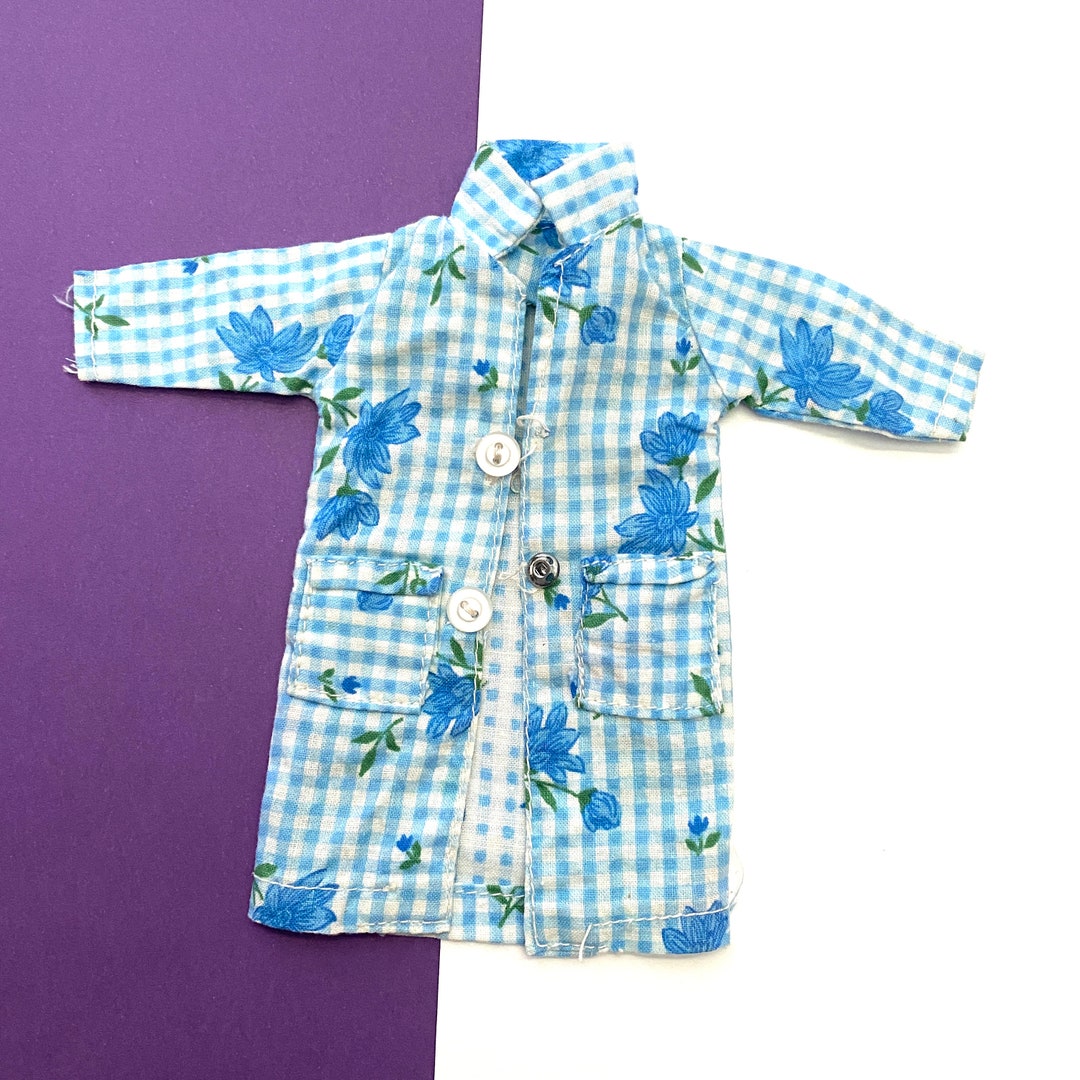 Vintage Babs Fab-lu Doll Blue and White Floral Coat 1960s British Crown ...