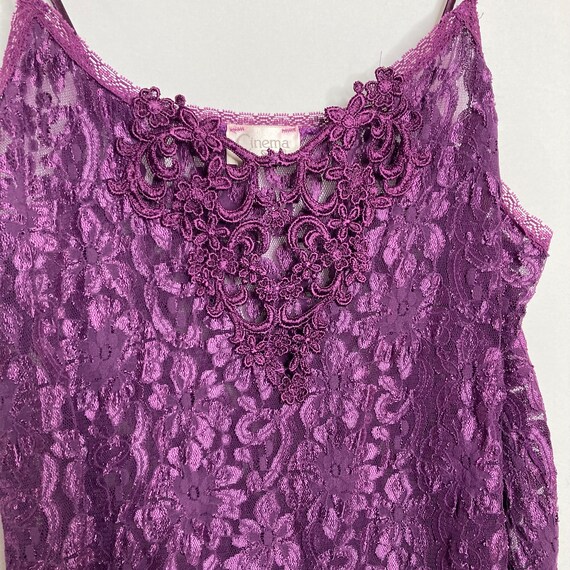 Vintage Cinema Etoile Purple Lace Nightie Nightgown S… - Gem
