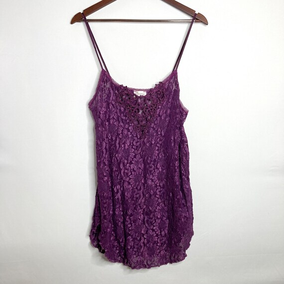 Vintage Cinema Etoile Purple Lace Nightie Nightgown S… - Gem