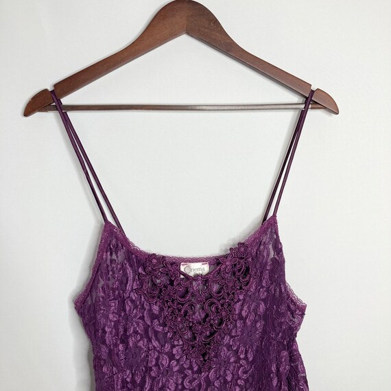Vintage Cinema Etoile Purple Lace Nightie Nightgown S… - Gem