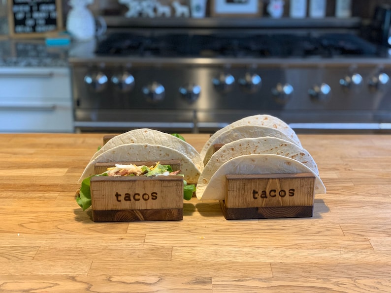 Custom taco stands serving set of 2 personalized | Etsy