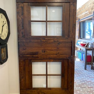 Custom 8 Pane Window Barn Door, 98 X 50, Dark Walmut and Gray - Etsy