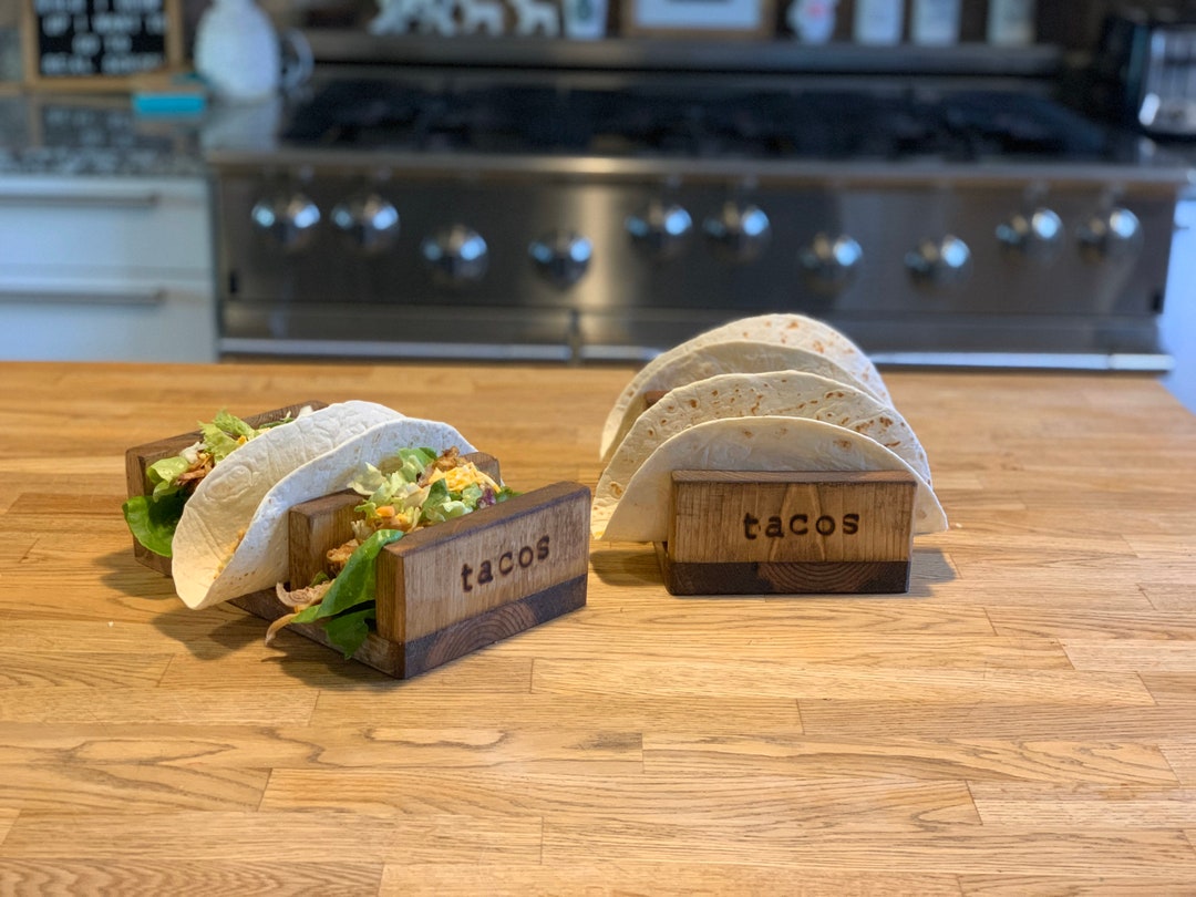 Custom Taco Stands Serving Set of 2 - Personalized Burning/engravement ...