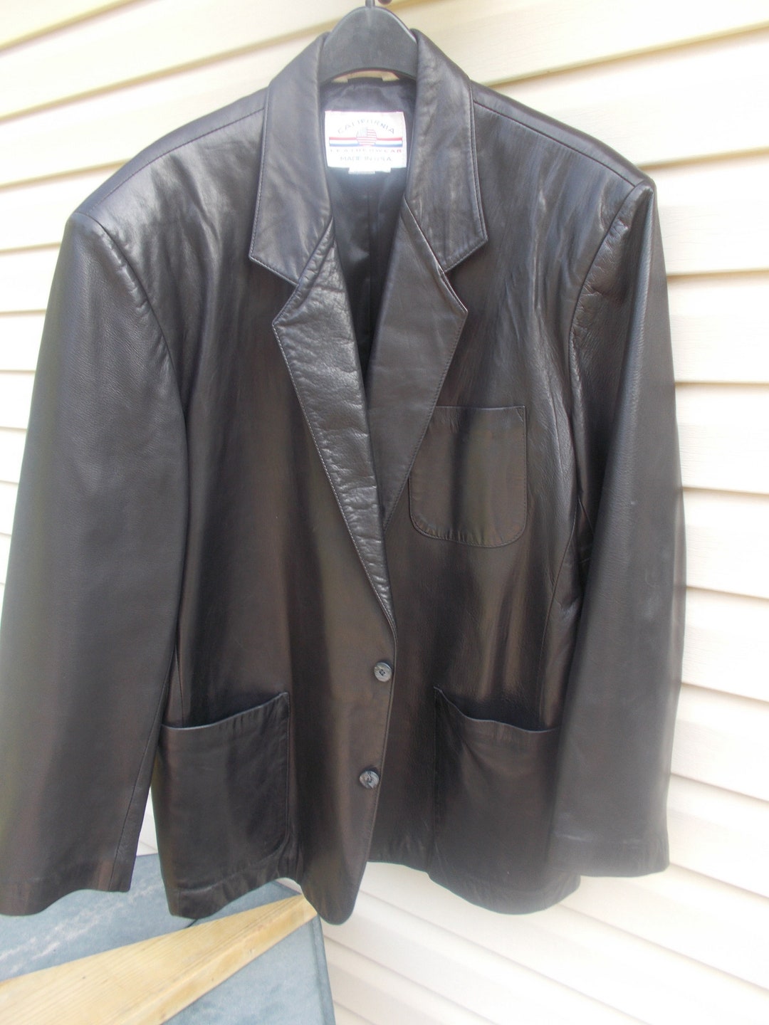 USA Made Mans Medium Weight,smooth Black Leather Jacket,coat Size 46 ...