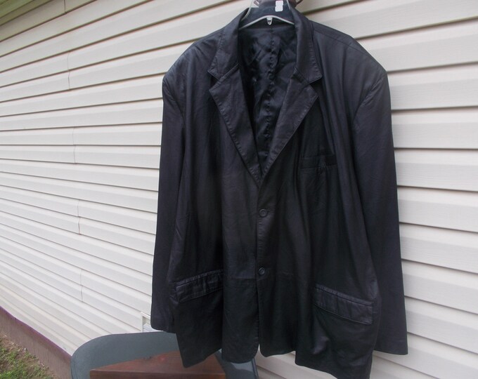 Sale,mans Big Size Black 5XB Leather Coat,jacket by Remy,its Nice,soft ...
