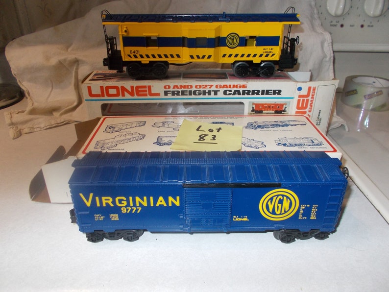Lionel Trains, Virginian Lighted Caboose,and Boxcar in the Boxes ,nice ...