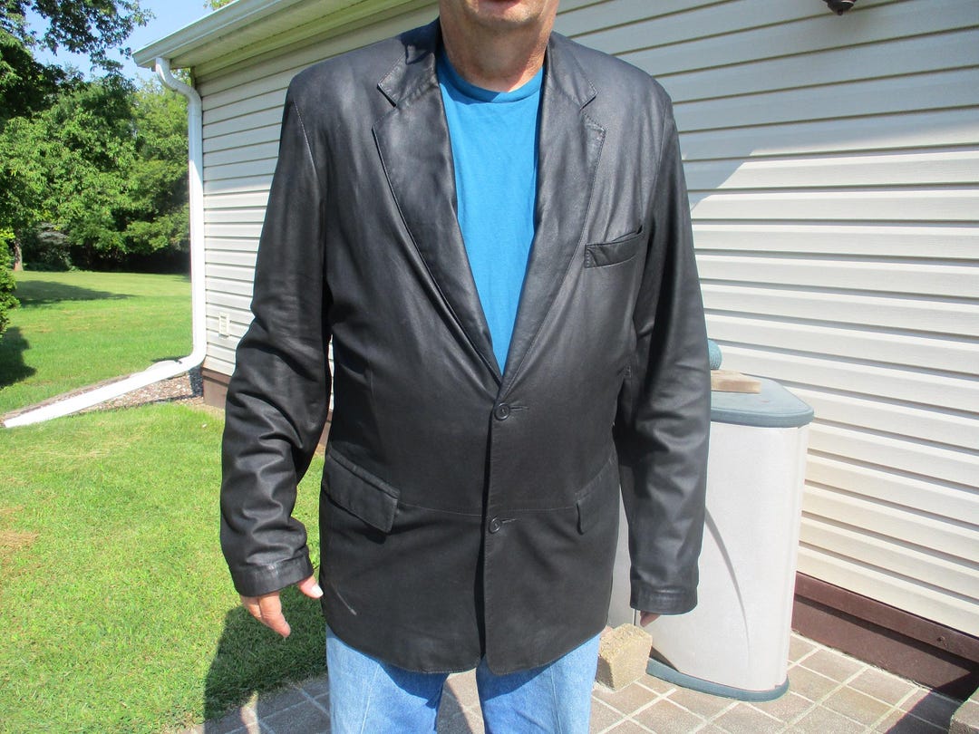 USA Made Remy Mans Black Soft,light Weight Leather Sport Coat,blazer ...