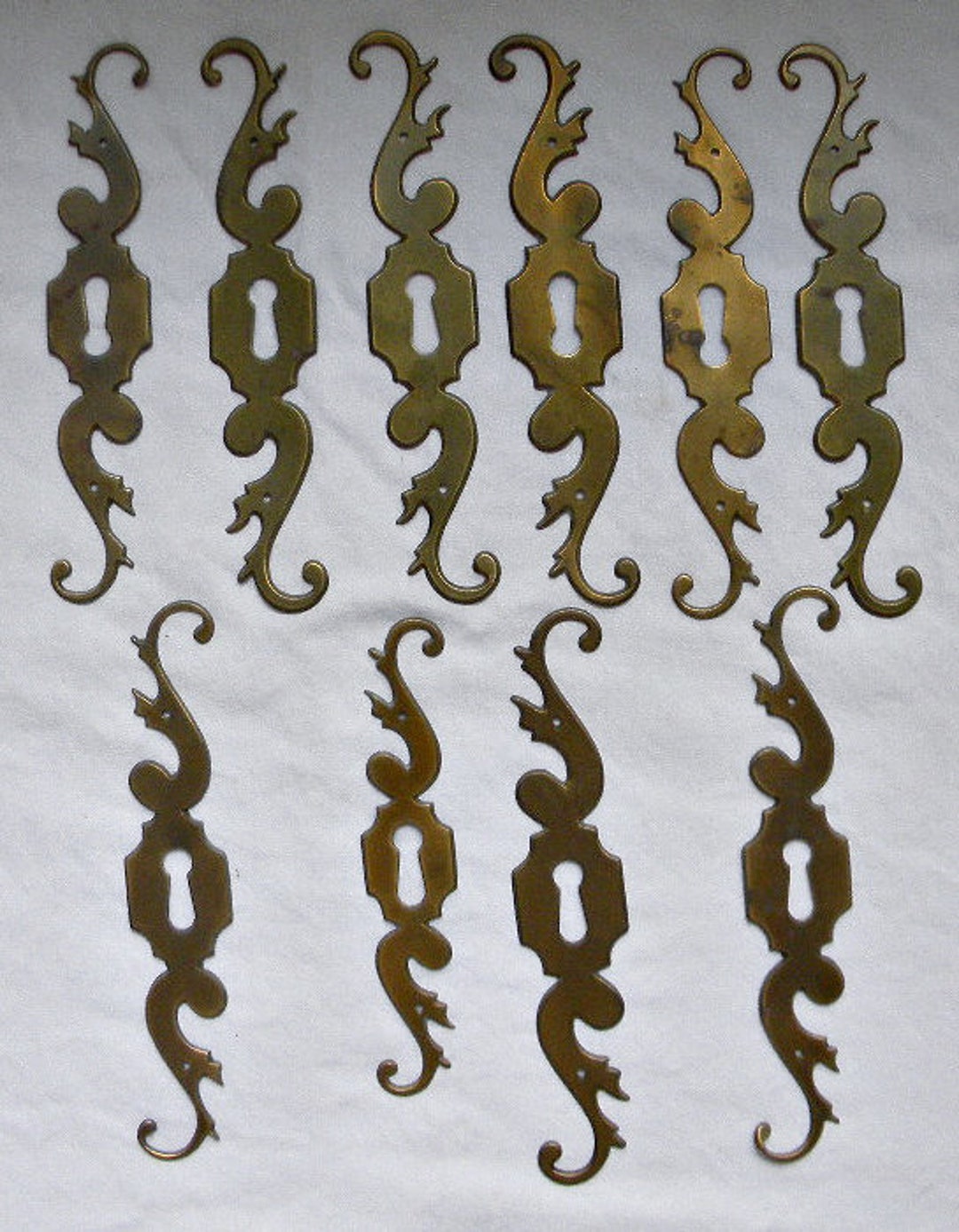 10 Vintage Key Plates Fancy Skeleton Key Hole Plates Vintage Door ...