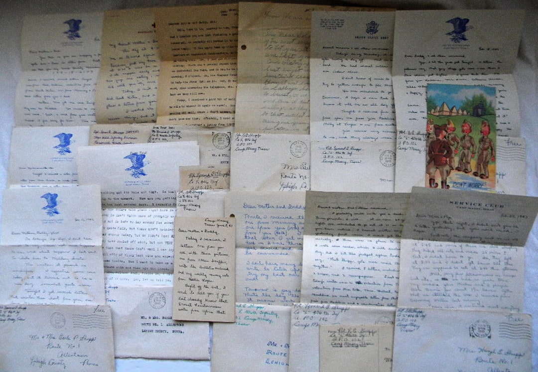 1940's Letters Soldier Letters Handwritten Letters Paper Ephemera Pack ...