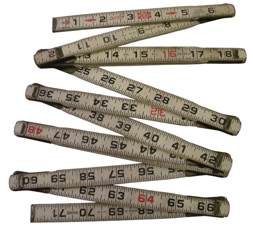 Vintage Lufkin Folding Ruler - Lufkin Red End Ruler - Framed Art Supply ...