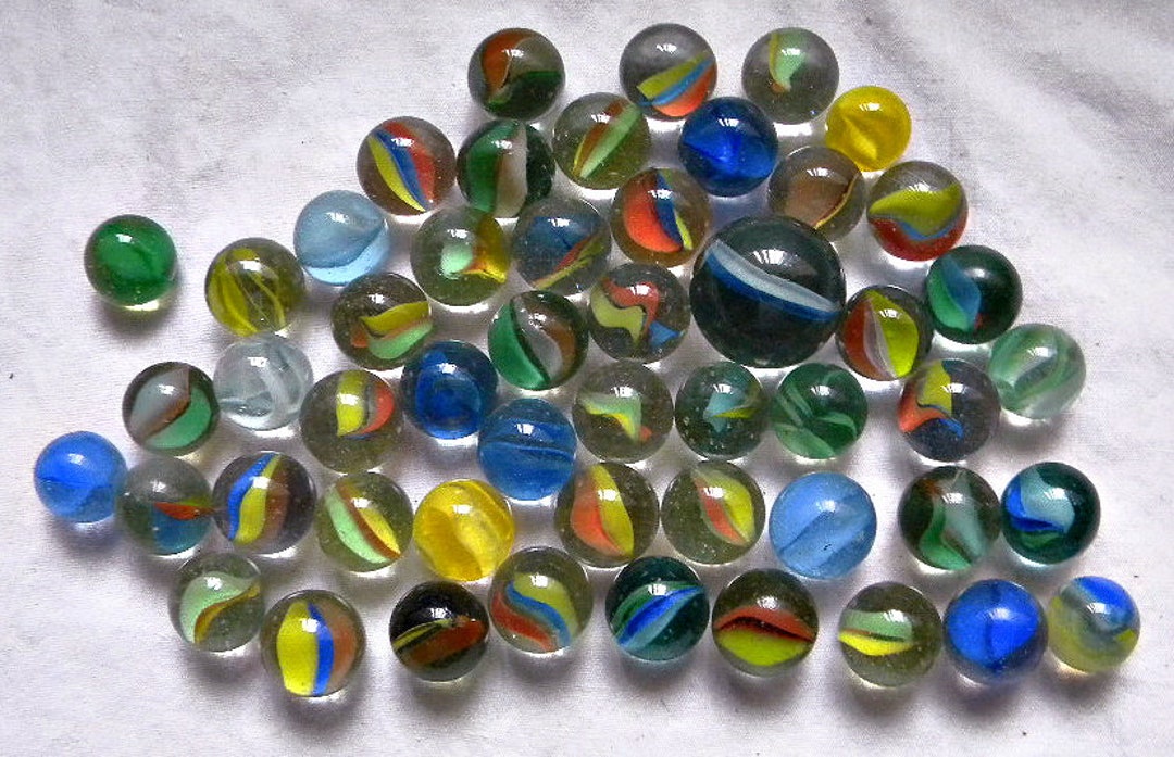 50 Glass Marbles Cats Eye Marbles Vintage Marbles - Etsy