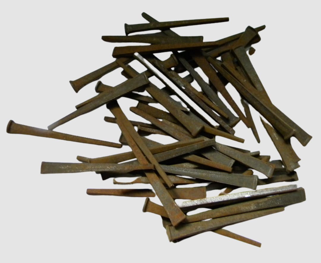 50 Vintage Spike Nails - Rusty Spike Nails - Rustc Nails - Primitive ...