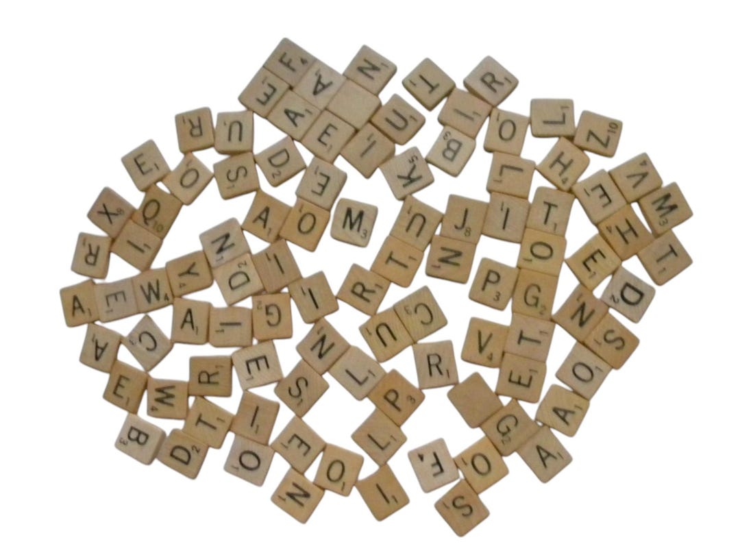 100 Wooden Scrabble Letter Tiles - Altered Art - Jewelry -scrapbooking ...