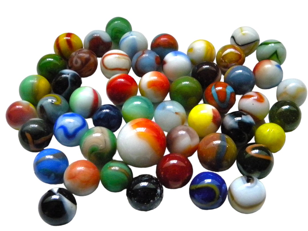 50 Colorful Marbles Swirl Marbles Vintage Marbles - Etsy