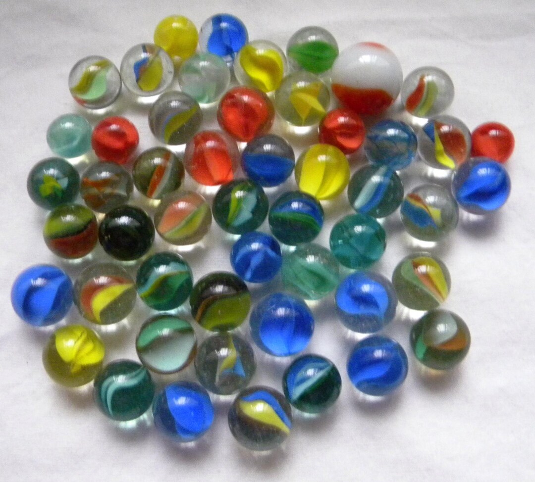 50 Glass Marbles - Cats Eye Marbles - Vintage Marbles - Etsy